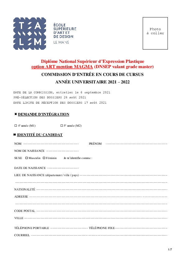 Dossier_DNSEP_ART_MAGMA.pdf | École supérieure d'art et de design TALM