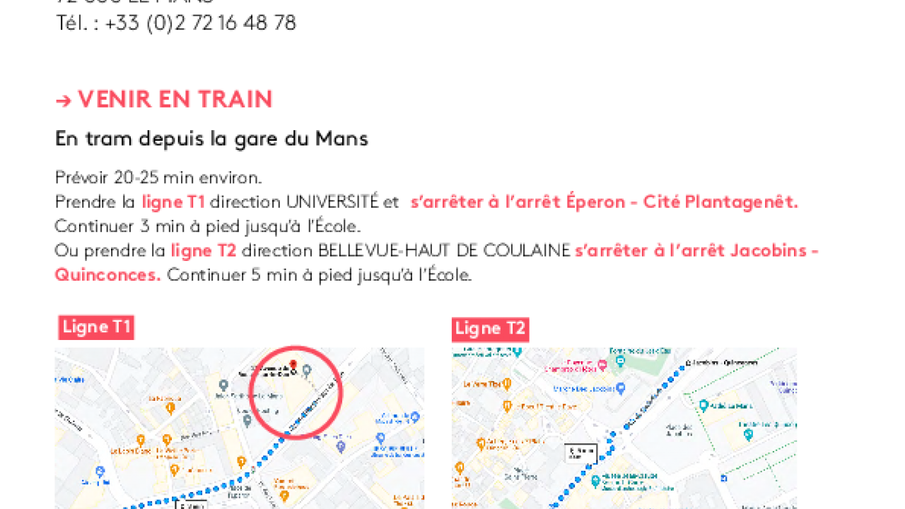 Informations pratiques accès TALM-Le Mans – Concours 2023 | École ...